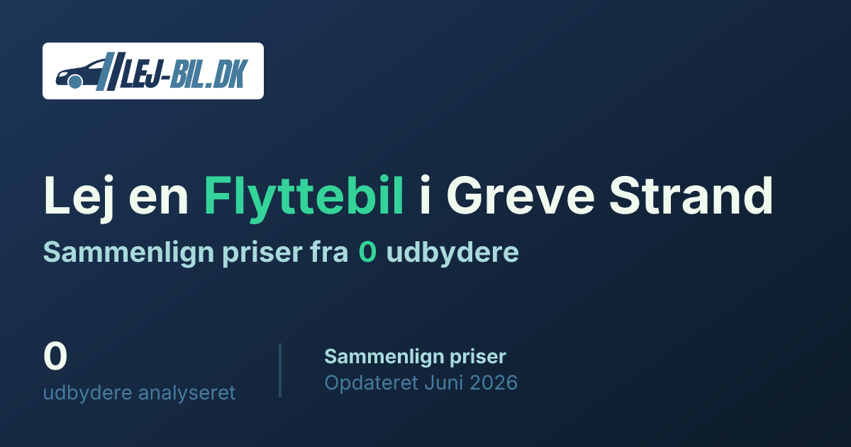 Lej flyttebil i Greve Strand | Sammenlign 45 udlejere fra 749 kr