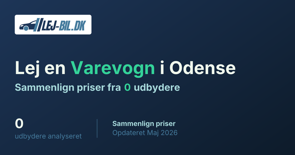 Lej varevogn i Odense – Sammenlign 9 udlejere fra 499 kr | Lej-Bil.dk